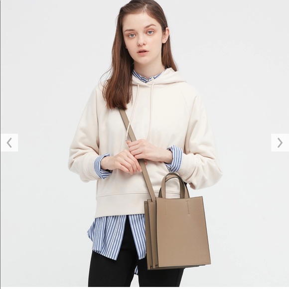 Uniqlo | Bags | Fauxleather Square Shoulder Bag Dark Beige Uniqlo ...